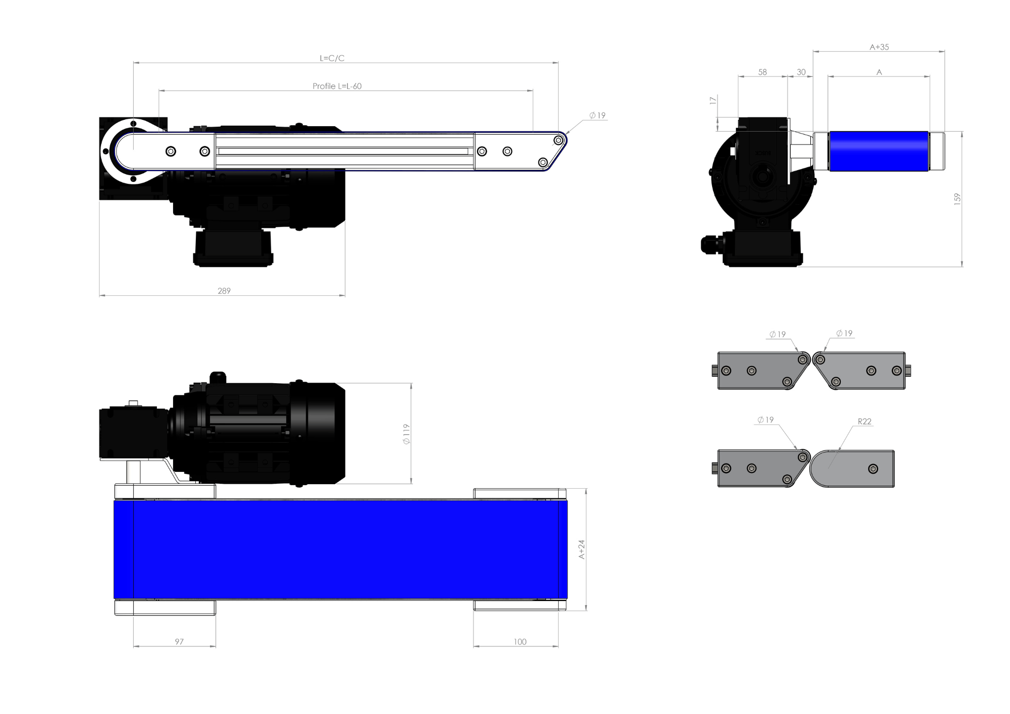 Conveyor 40 Flat Belt - Double End Drive » AluFlex Group