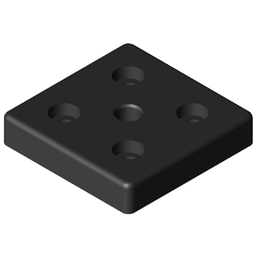 Base Plate 6 60x60, M10, black » AluFlex Group