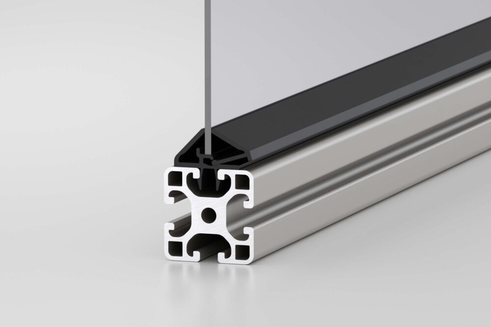 Panel-Fixing Strip 8 K 4-5mm ESD, black similar to RAL 9005 » AluFlex Group