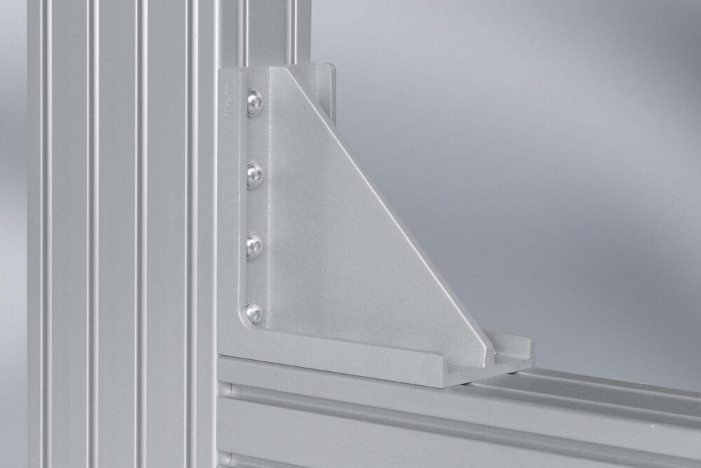 Angle Bracket 12 240x240 Al M12, white aluminium, similar to RAL 9006 ...