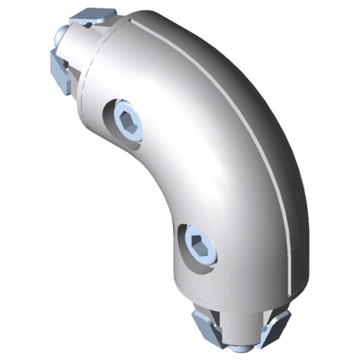 Butt Fastener D30-90° R25, internal » AluFlex Group