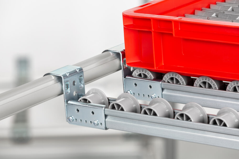 Roller Conveyor St, Fastening Bracket D30 with Stop H27 » AluFlex Group