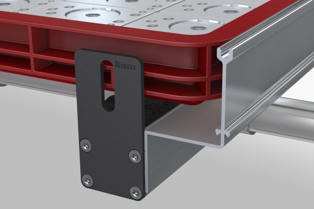 Roller Conveyor 6 40x40 E Guide Rail e60, natural » AluFlex Group