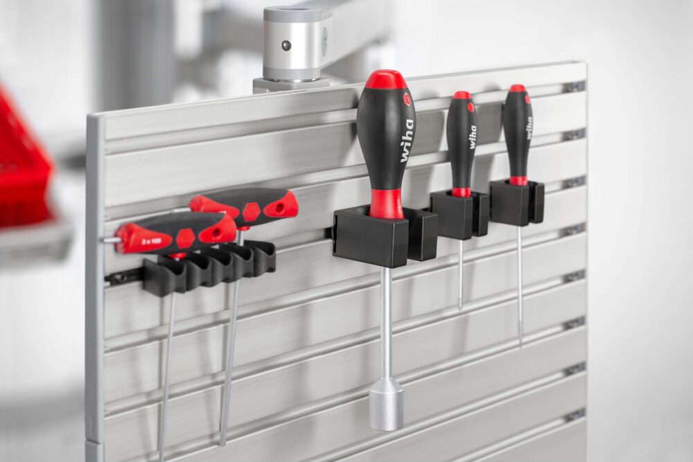Screwdriver Holder 8 D20-D44, grey similar to RAL 7042 » AluFlex Group